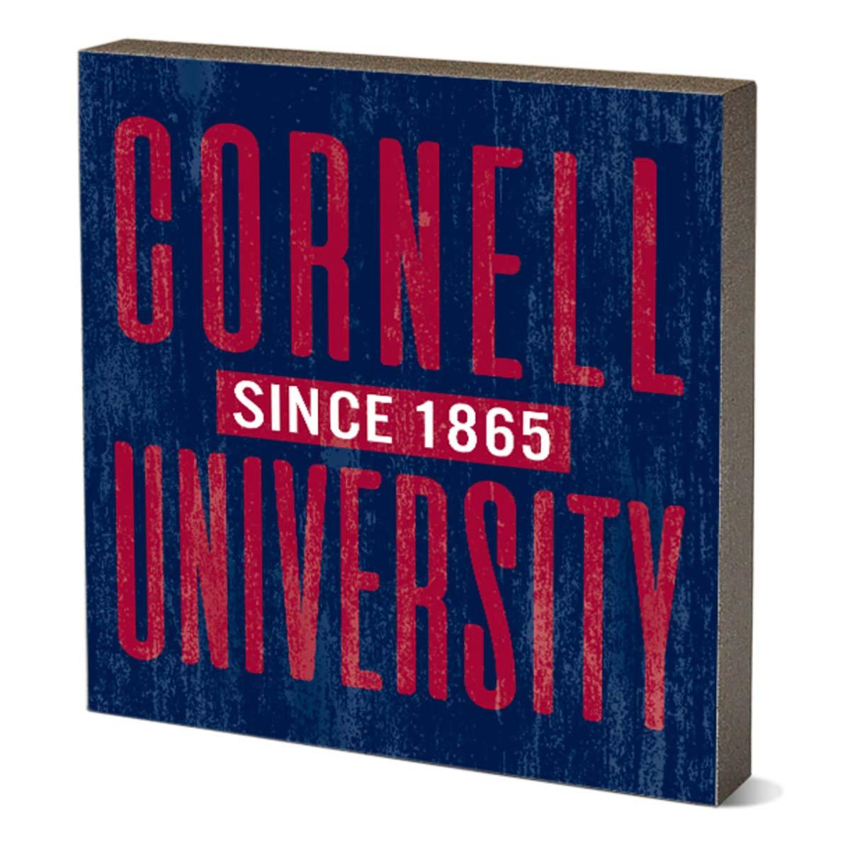 Navy Cornell University Square Table Top Sign